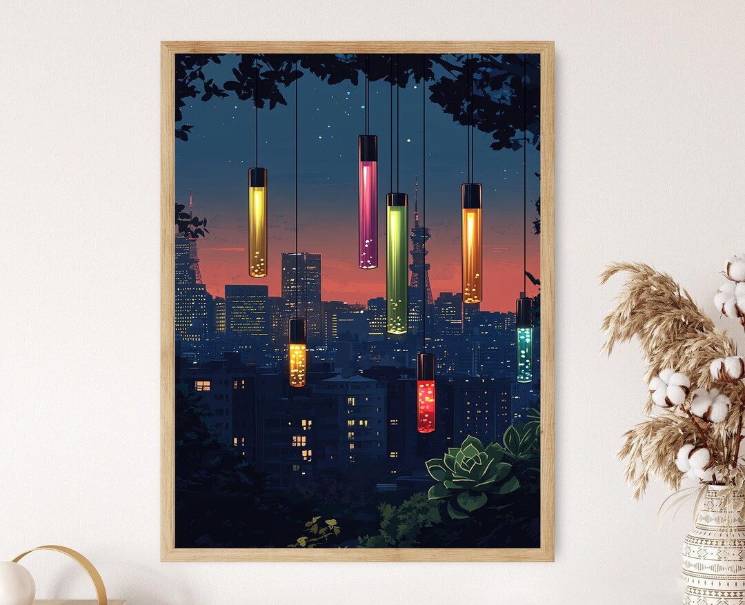 Seoul Rooftop Wind Chime Art Print: Modern Korean Design - Etsy