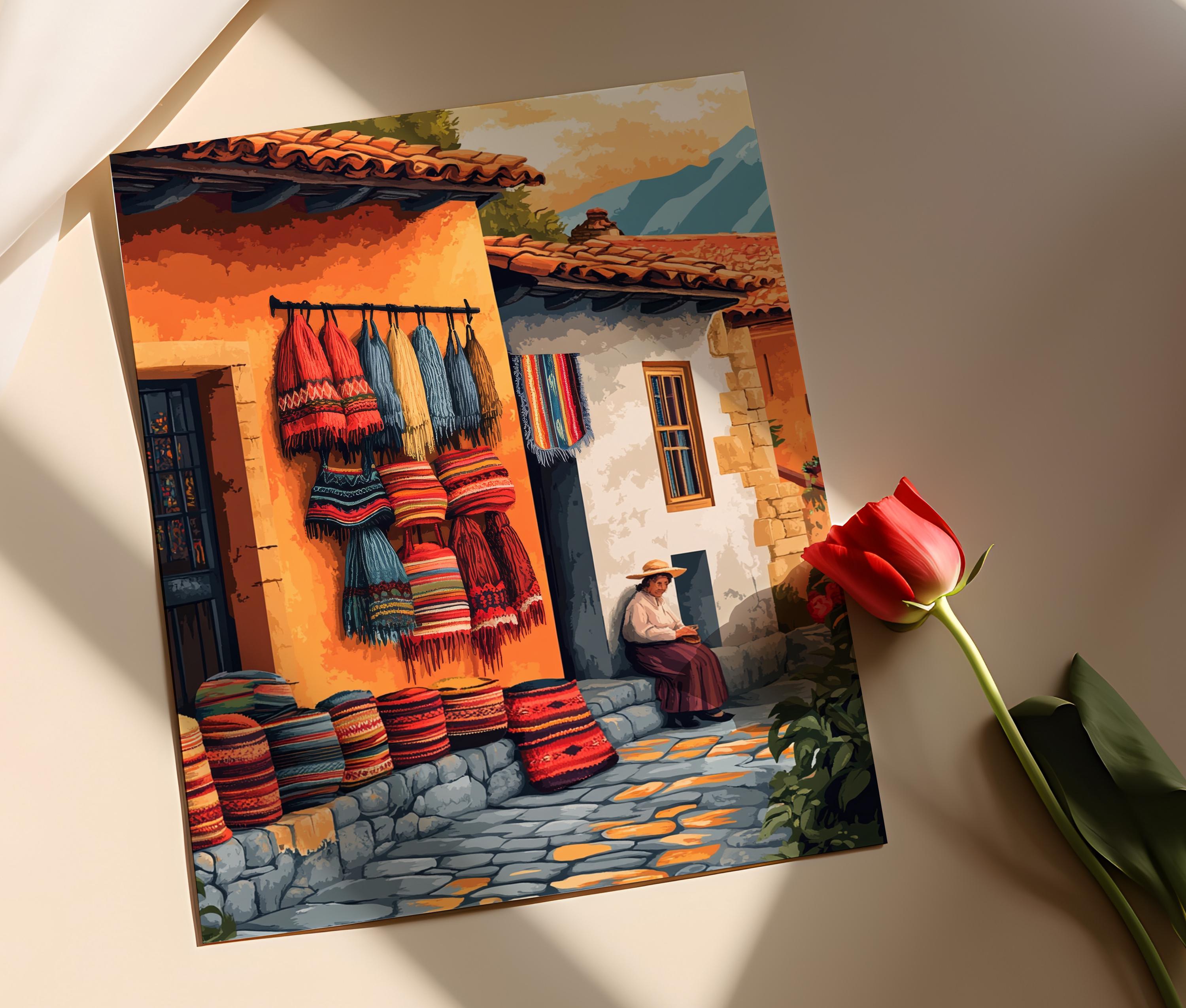 Loja Ecuador Wool Corner Poster, Jewel Yarn Bundles Fine Print, Andean ...