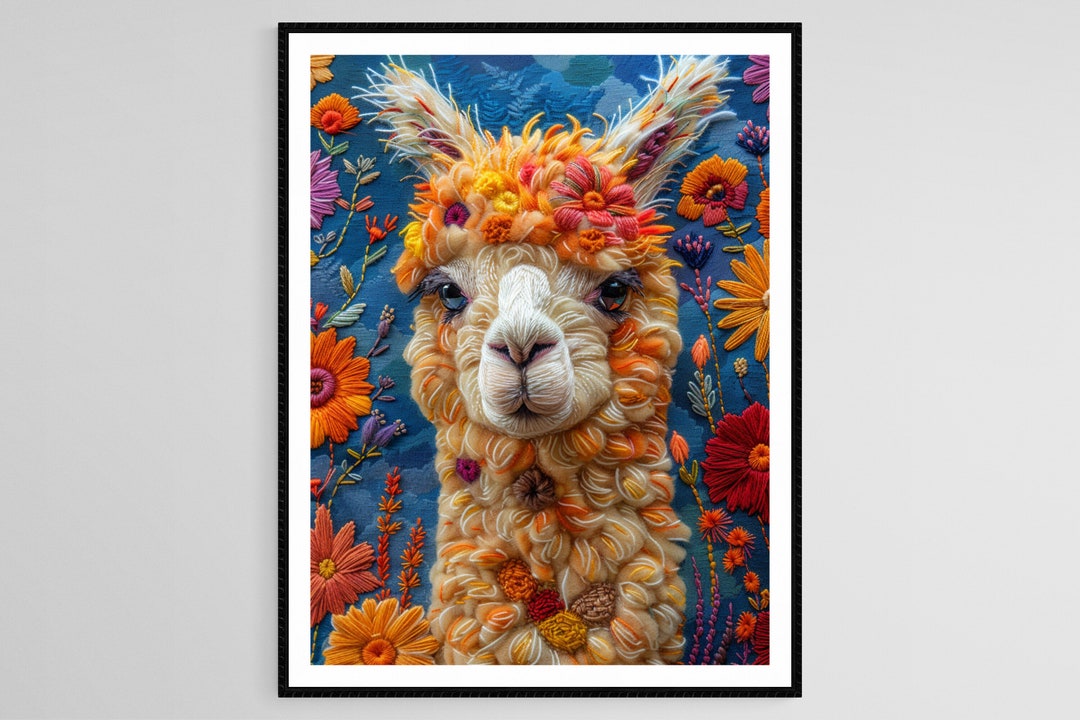 Alpaca Embroidery Painting, Lively and Colorful Nature Motifs - Etsy