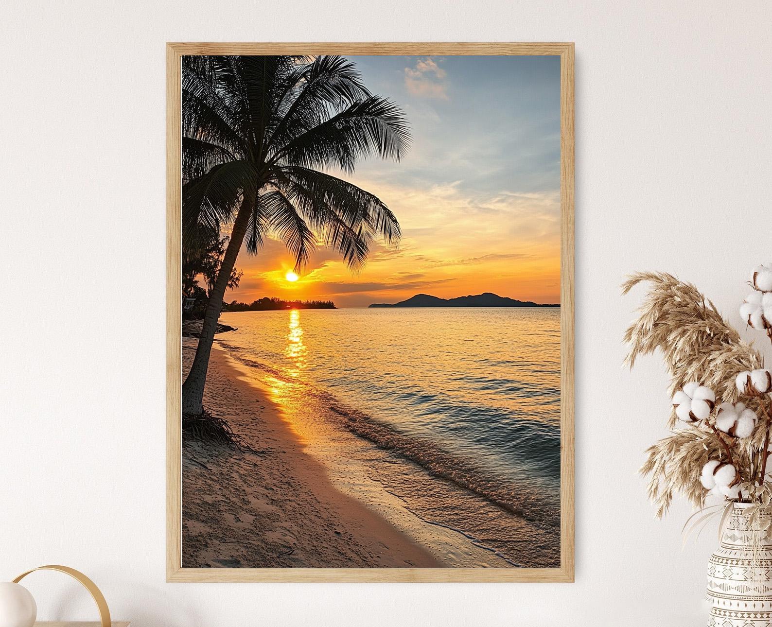 Tanjung Aru Sabah Malaysia Art Print, Beach Sunset, Palm Trees - Etsy