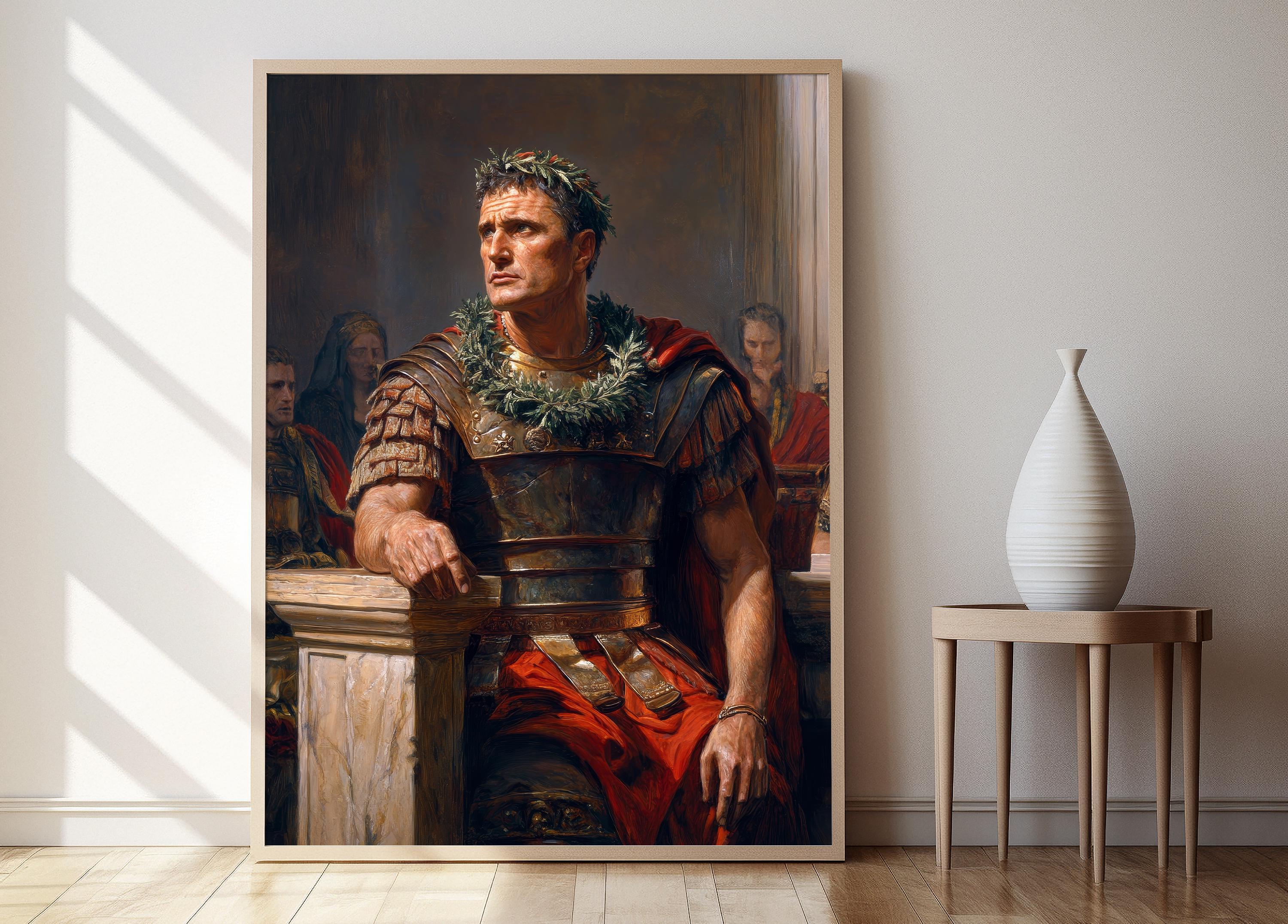 Julius Caesar Art Print, Ancient Roman Ruler in Laurel Wreath - Etsy
