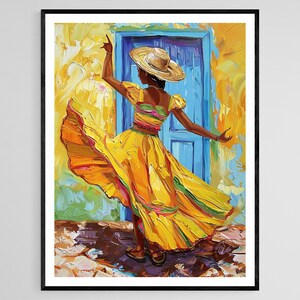 Bomba and Plena Dancer, Vibrant Puerto Rico Art Print, Cultural Gift - Etsy