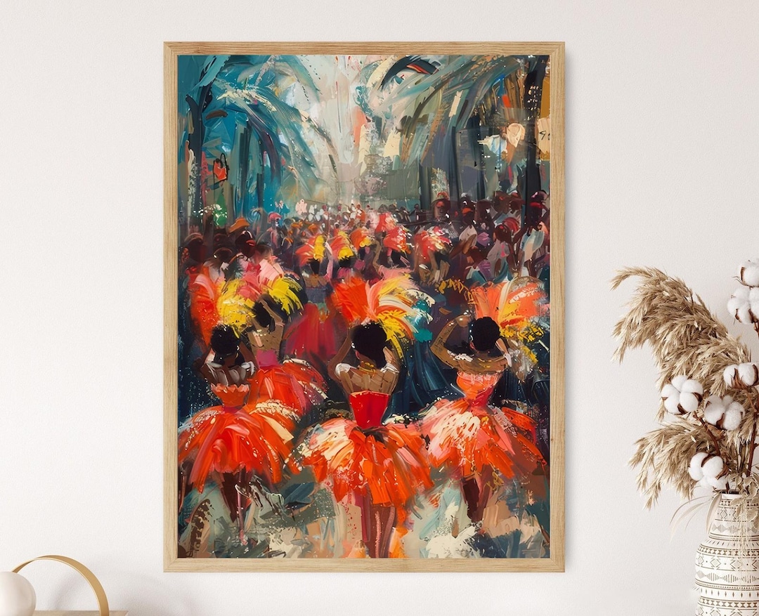 Exotic Rio Carnival Poster, Authentic Samba Dancer Art Print, Brazilian ...