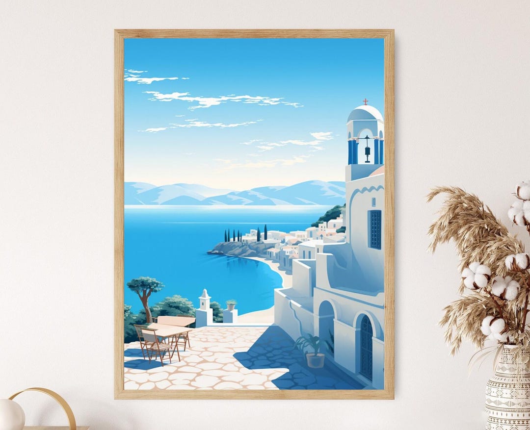 Mykonos Island Print: Greek Seascape Wall Art - Etsy