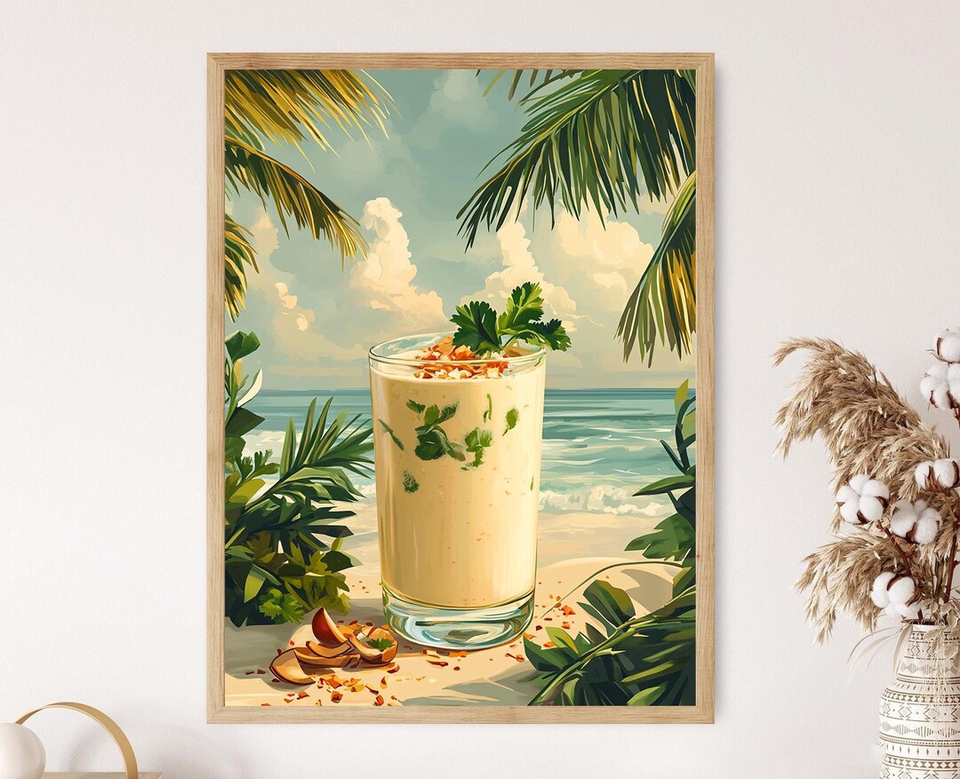 Sol Kadhi Art Print, Kokum and Coconut Illustration, Indian Beverage ...