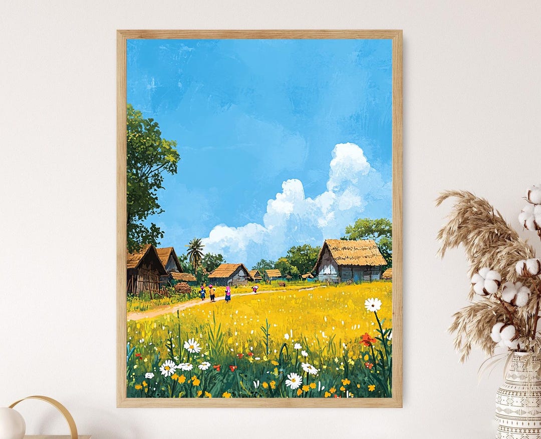Tangail Village Art Print, Bangladesh Countryside and Open Fields - Etsy
