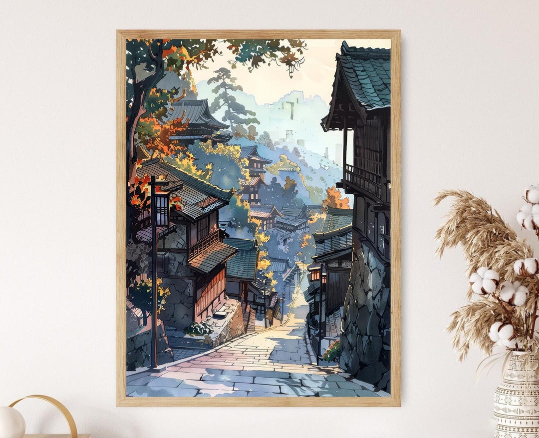 Hiroshi Yoshida Style Japanese City Print, Vintage Urban Artwork ...