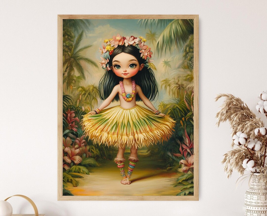 Hawaiian Hula Dancer Print: Tropical Island Decor, Luau Gift - Etsy