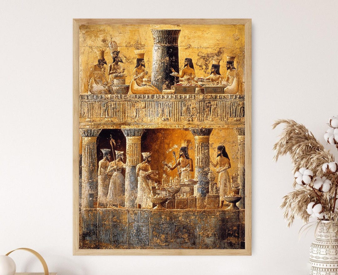 Mesopotamian Banquet Art Print, Nobles Feasting and Musicians - Etsy
