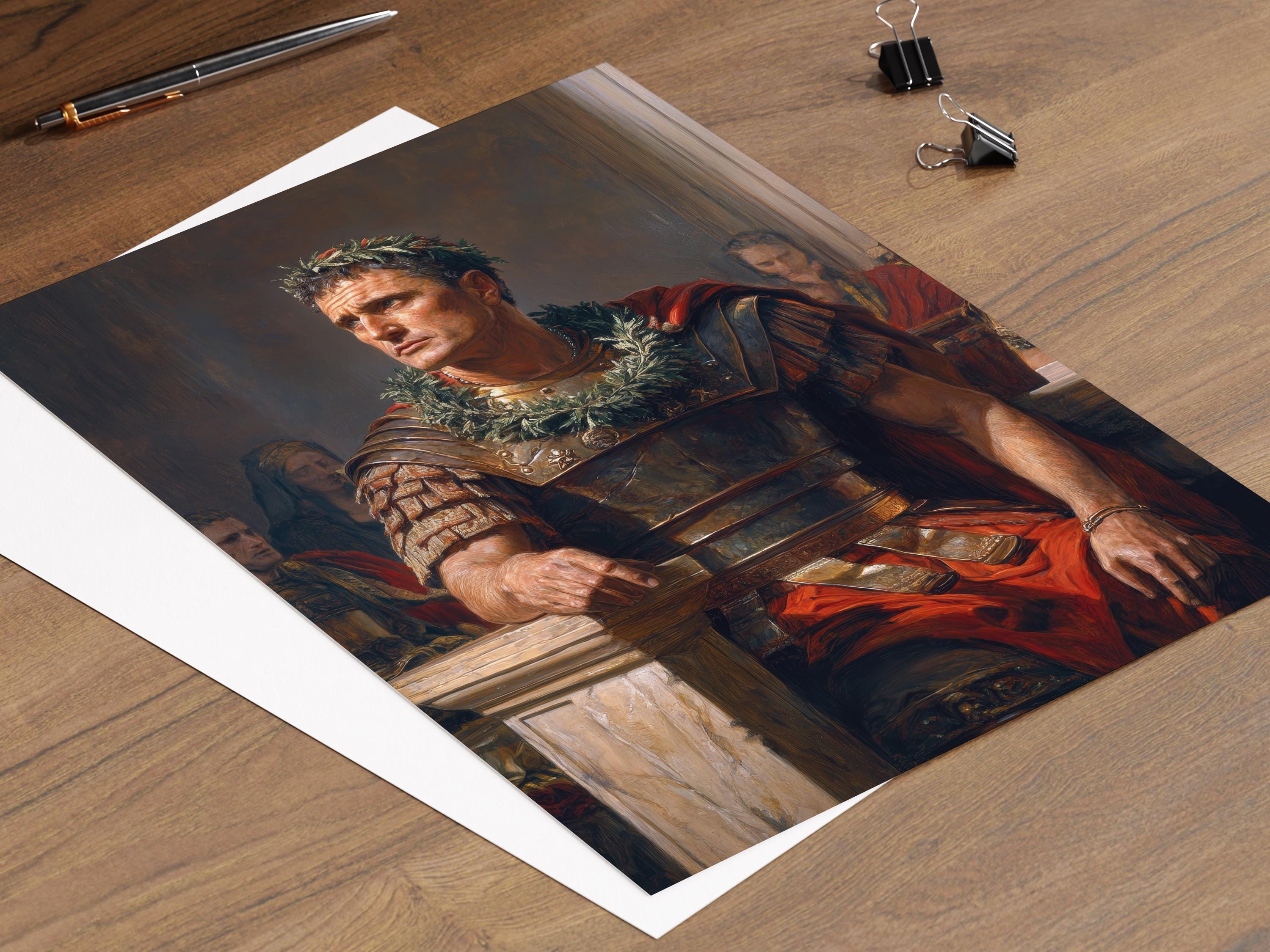 Julius Caesar Art Print, Ancient Roman Ruler in Laurel Wreath - Etsy
