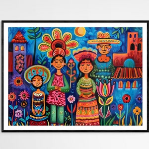 Mexican Folk Art Print | Folklore Poster - Etsy