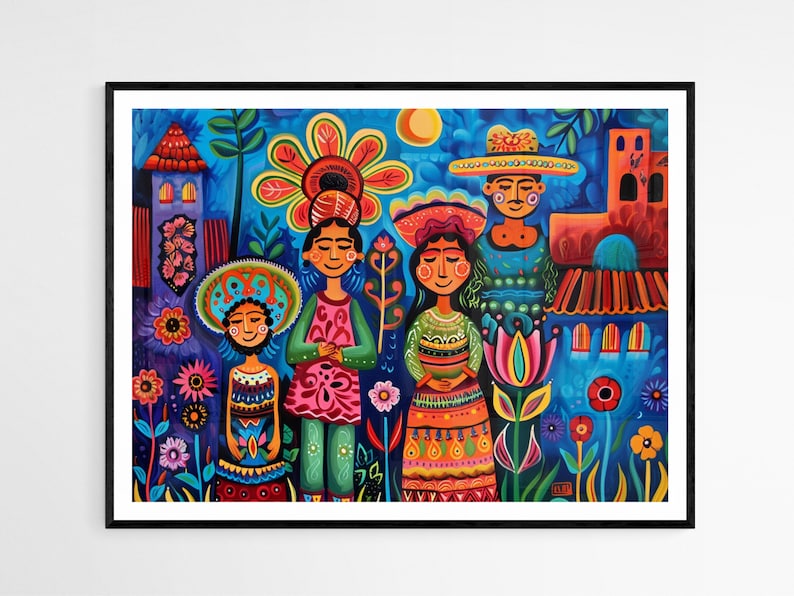 Mexican Folk Art Print Folklore Poster - Etsy