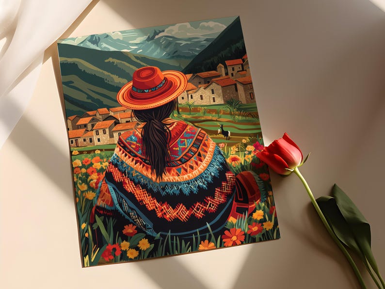 Quechua Weaving Art Illustration, Andean Indigenous Textile ...