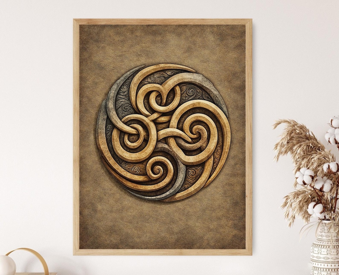 Celtic Spiral Art Print, Cycles of Life, Intricate Circular Design ...