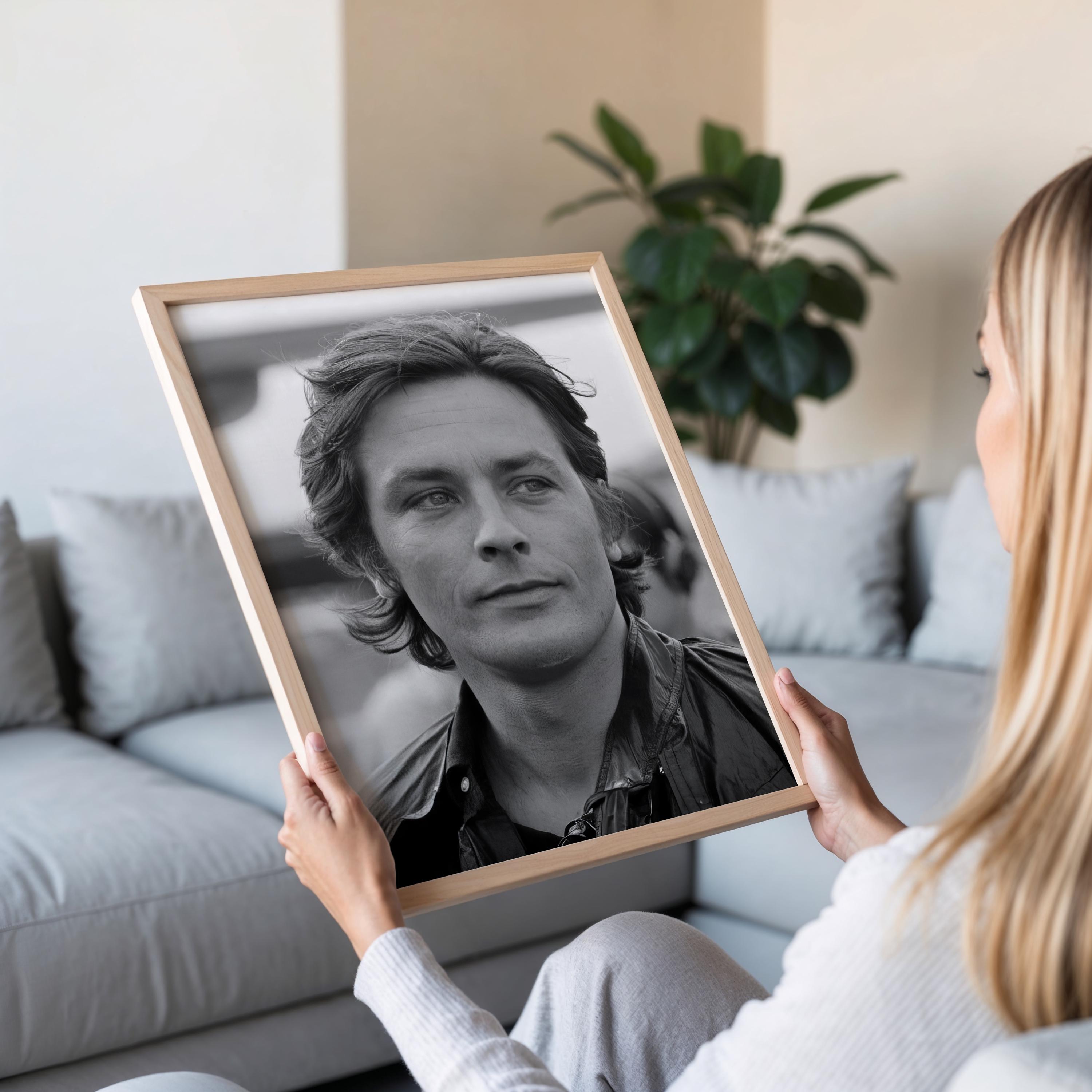 Alain Delon Poster, Iconic French Actor Print for Classic Movie Lovers ...