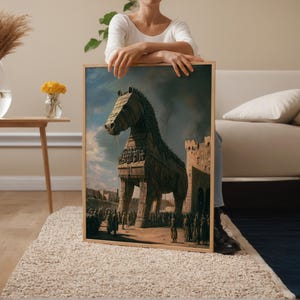 Trojan Horse Art Print: Greek Mythology, Trojan War Decor - Etsy