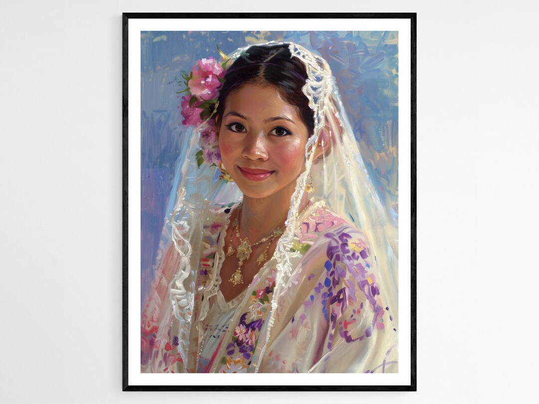 Bridal Beauty in Traditional Dress - Filipina Bride Art Print - Ideal ...