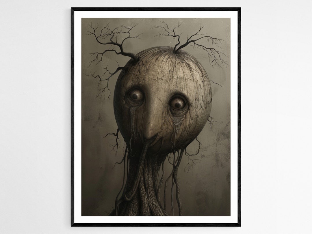 Creepy Nightmare Realm Art Print - Fantasy Horror Wall Hanging ...
