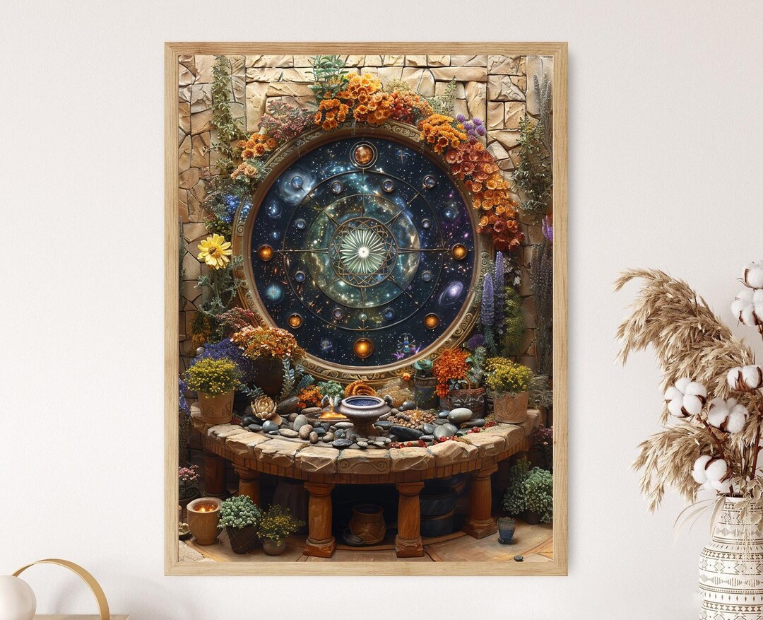 Wicca Altar Painting: Sacred Space Art Print - Etsy