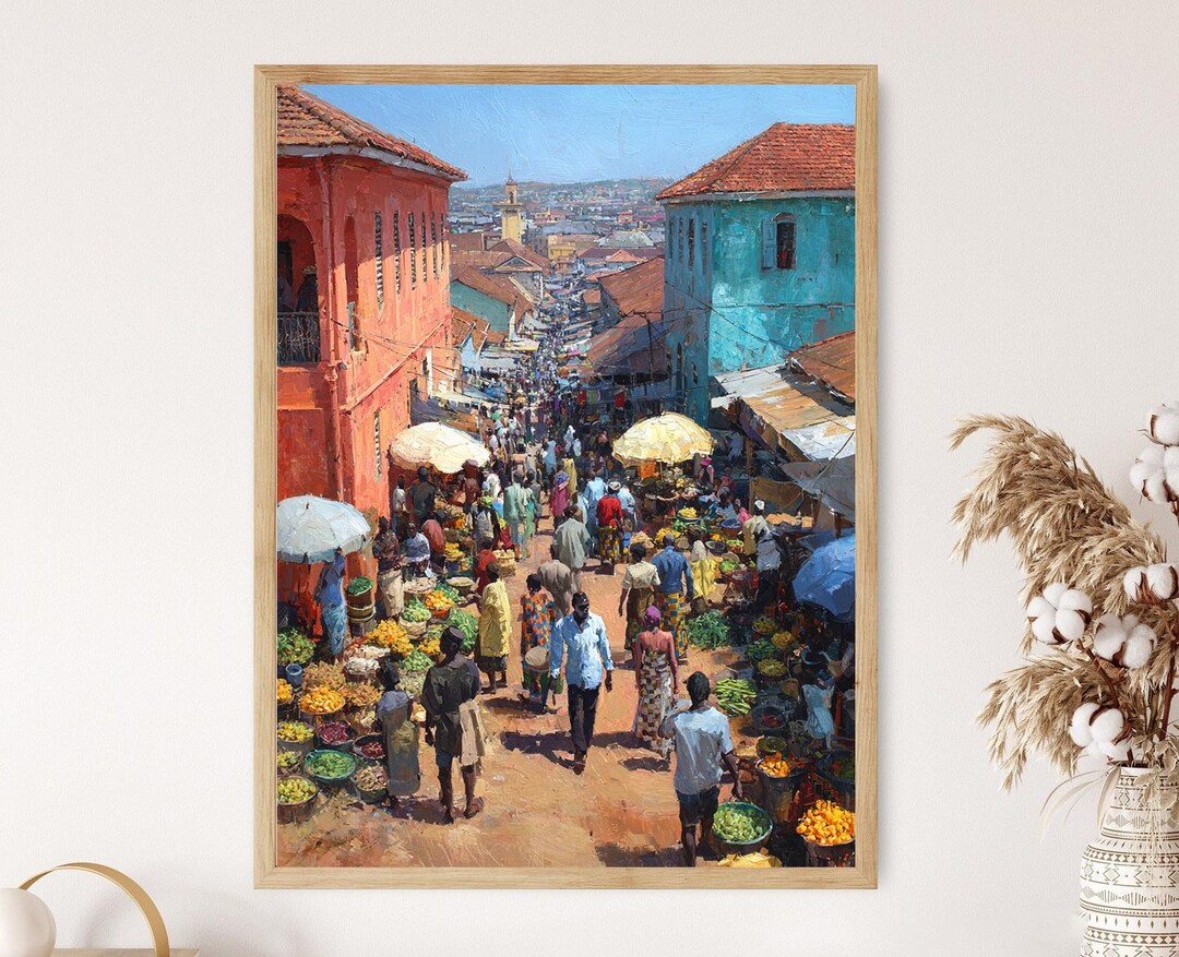 Ashanti Market, Traditional Kente Cloth, Colorful Goods, Vibrant ...