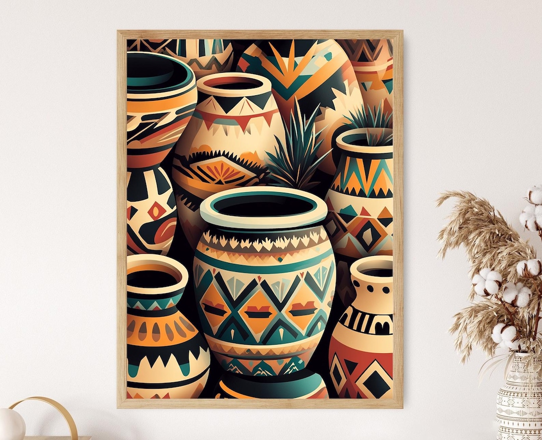 Arizona Native American Pottery Art Print, Cultural Heritage ...