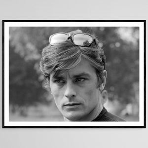 Alain Delon Print - Timeless Black and White Movie Star Poster, Stylish ...