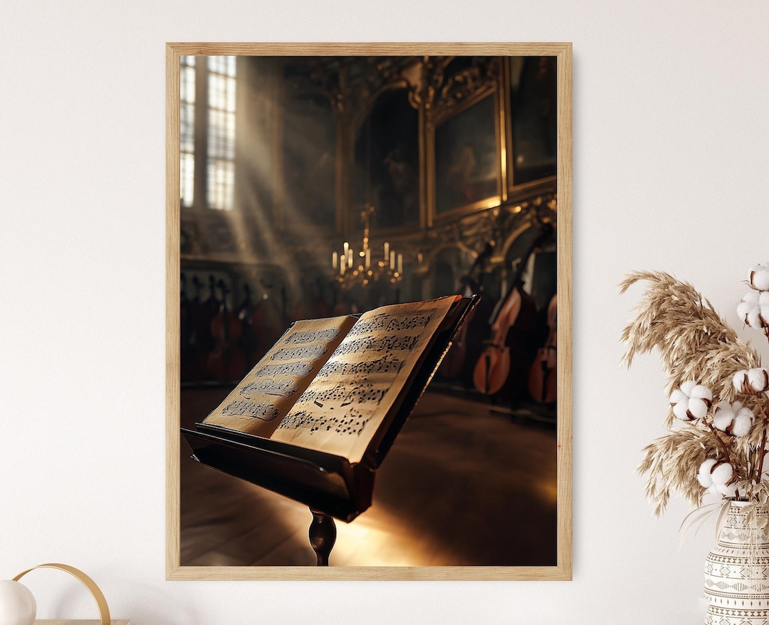 Antique Music Stand Art Print, Elegant Classical Music Decor - Etsy