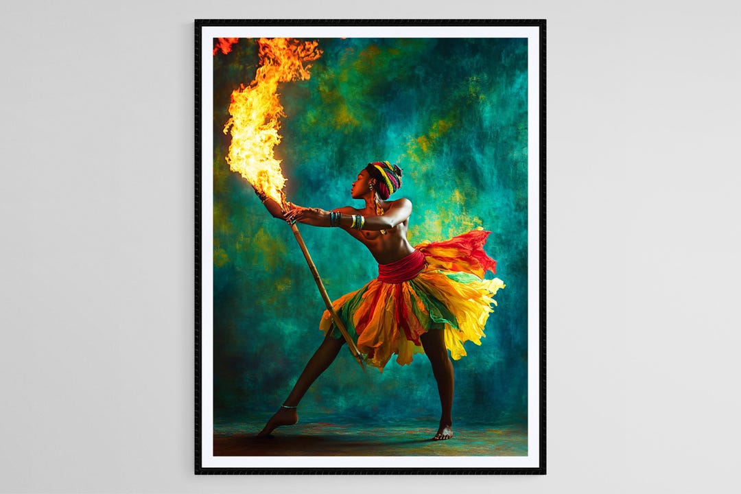 Trinidad Limbo Dancer Art Print, Cultural Dance and Flaming Limbo - Etsy