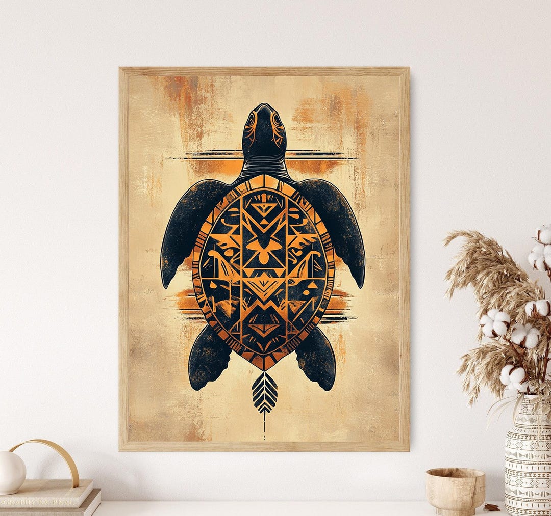 Samoan Turtle Illustration, Polynesian Tribal Design and Ocean Motifs ...