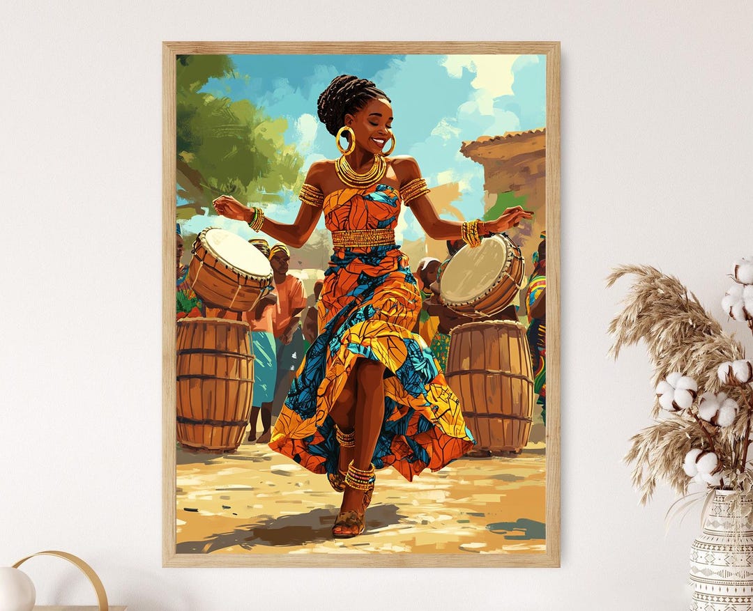 Tanzanian Ngoma Dance Art Print, Traditional African Festival, Cultural ...