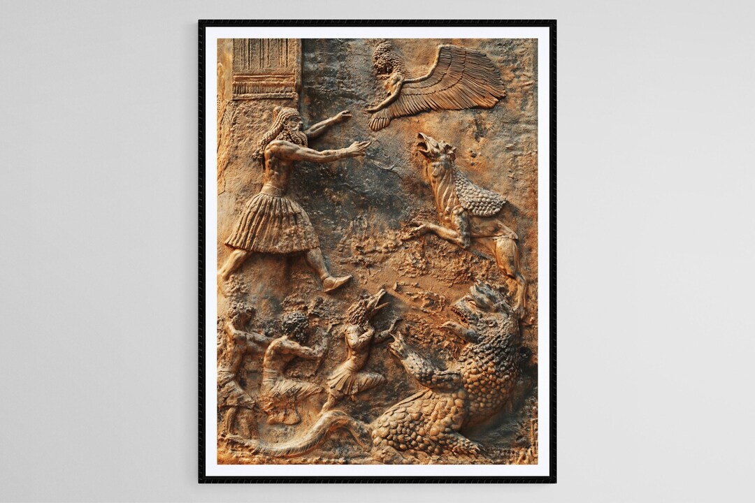 Mesopotamian Mythology Art Print, Gods, Heroes, and Mythical Creatures ...