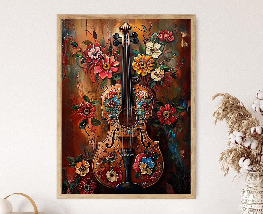 Mexican Talavera Violin Poster, Instrumento De Musica Mexicana - Etsy