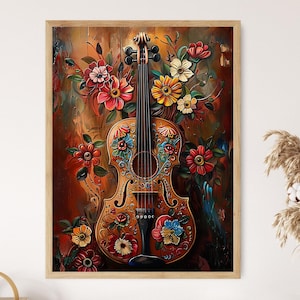 Mexican Talavera Violin Poster, Instrumento De Musica Mexicana - Etsy