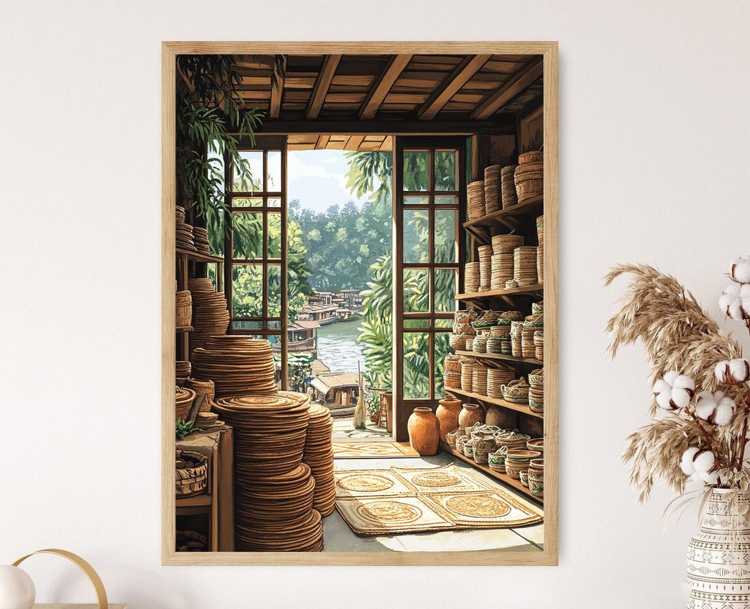 Barisal Shital Pati Shop Art Print, Woven Mat Decor Poster - Etsy
