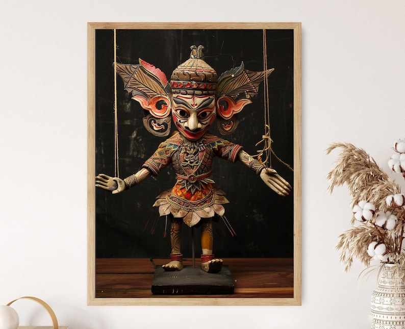 Wayang Golek Print: Brajamusti Indonesian Rod Puppet Art - Etsy