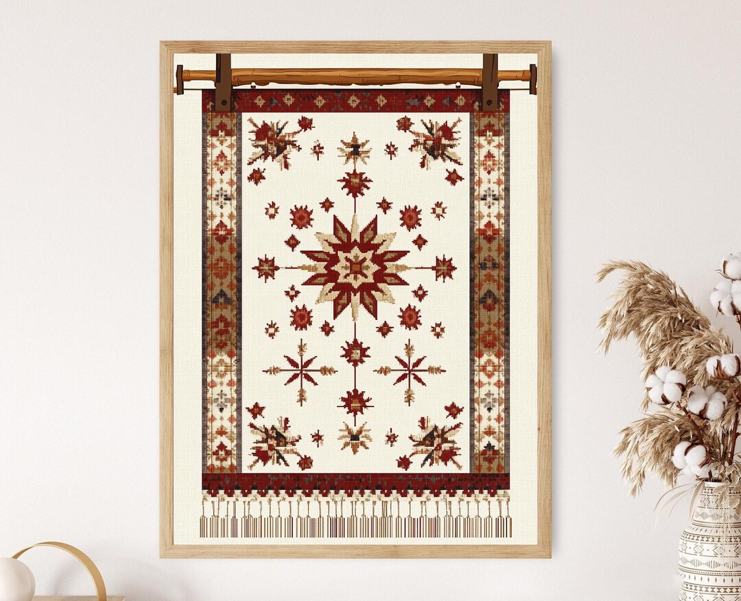 Latvian Rucava Embroidery Art Print, Bold Folk Heritage Poster - Etsy