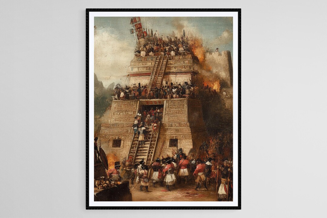 Aztec Sacrificial Ritual Art Print, Ancient Priests and Sacred Rites - Etsy