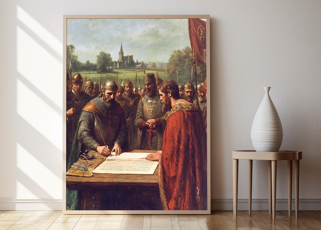 Magna Carta Signing Art Print, Medieval England History - Etsy