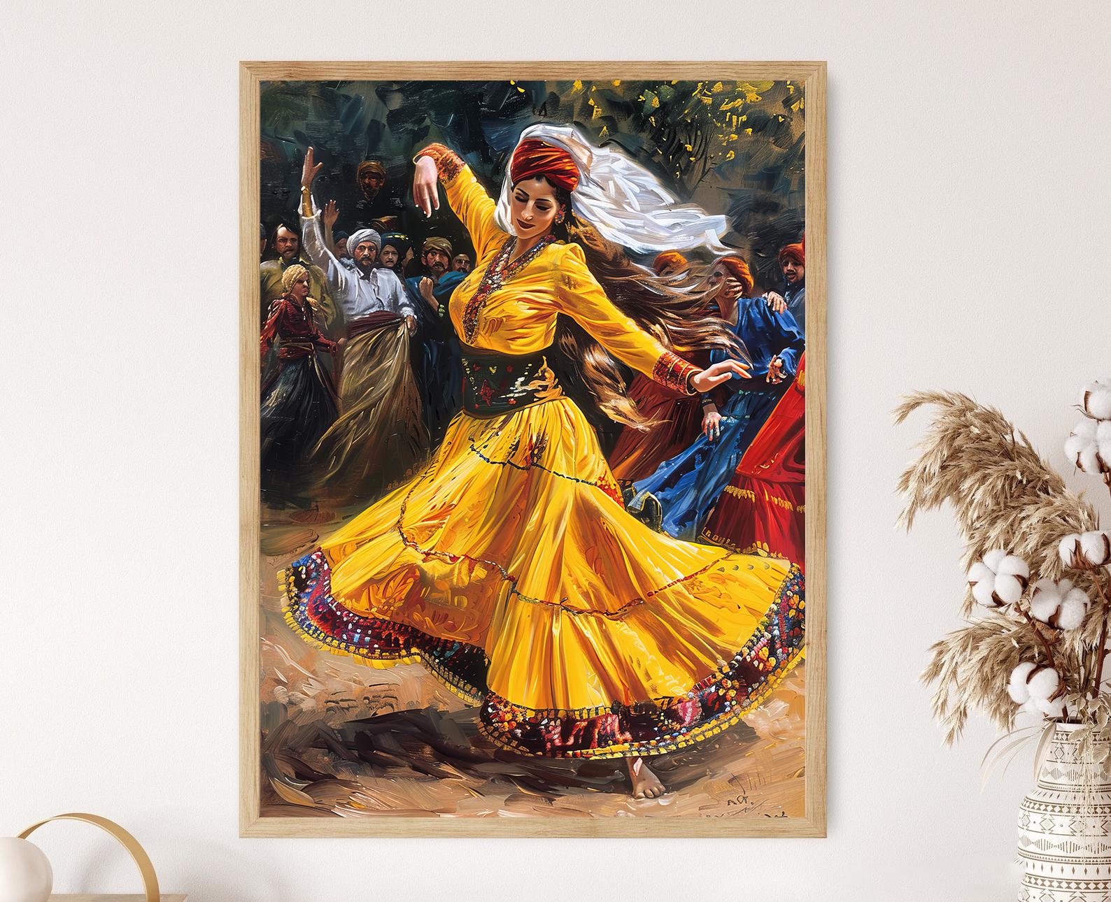 Kurdish Folk Dance Art Print: Heritage Living Room Decor - Etsy