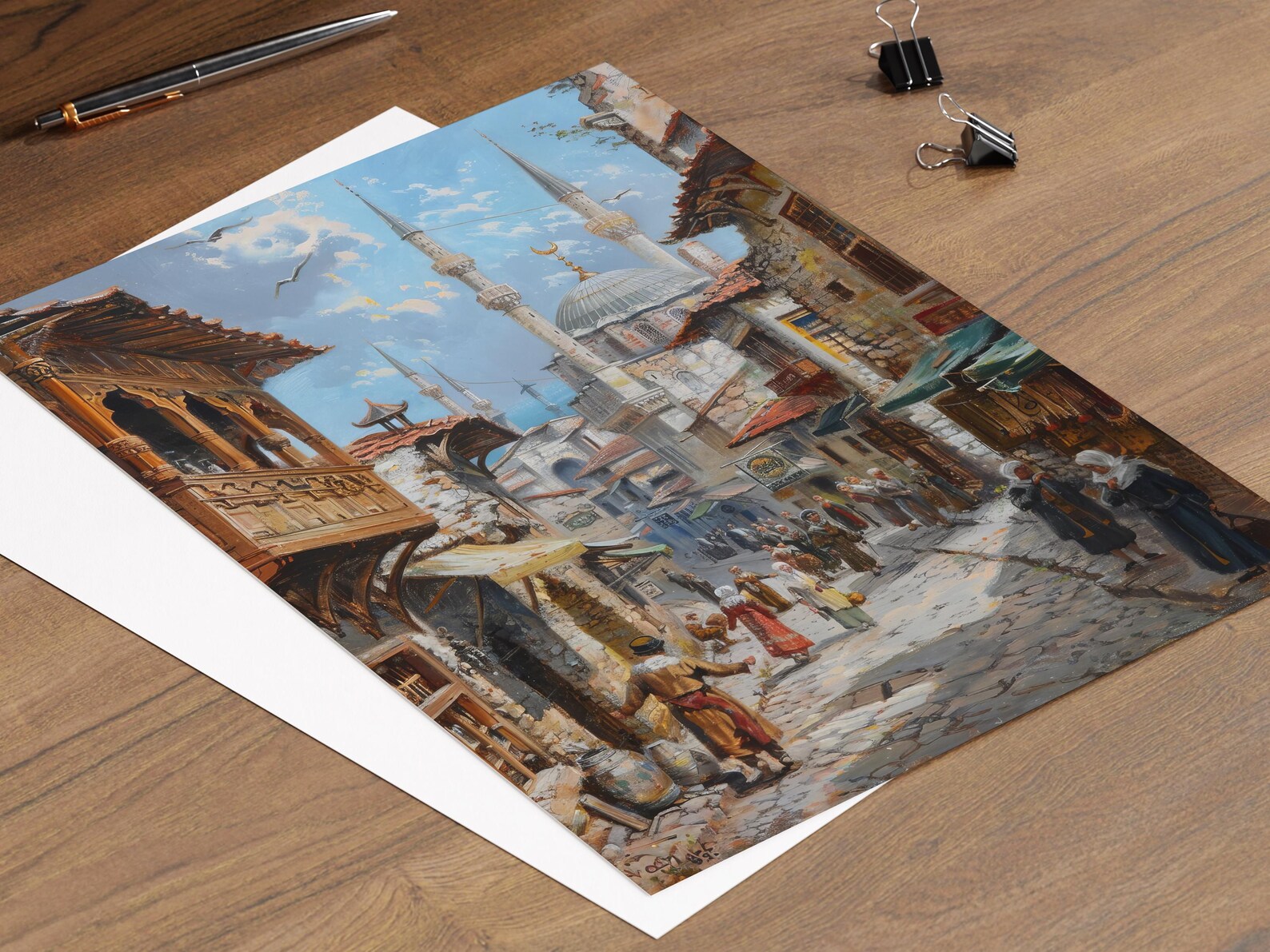 Historic Ottoman Street With Bustling Activity – Detailed Osman Hamdi ...