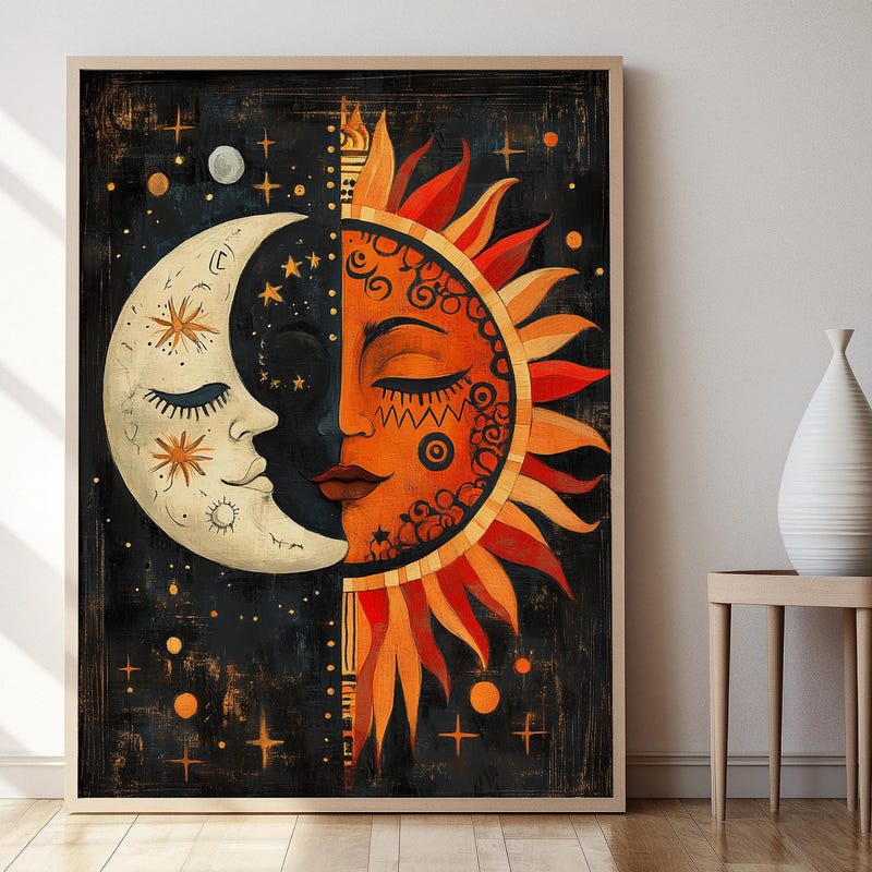 Sun and Moon Art - Etsy