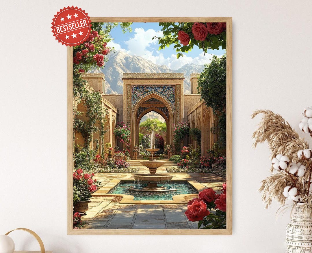 Persian Garden Art Print, Tranquil Iranian Scenery - Etsy