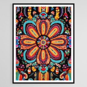 Choctaw Beadwork Art Print, Native American Designs, Bright Colors ...