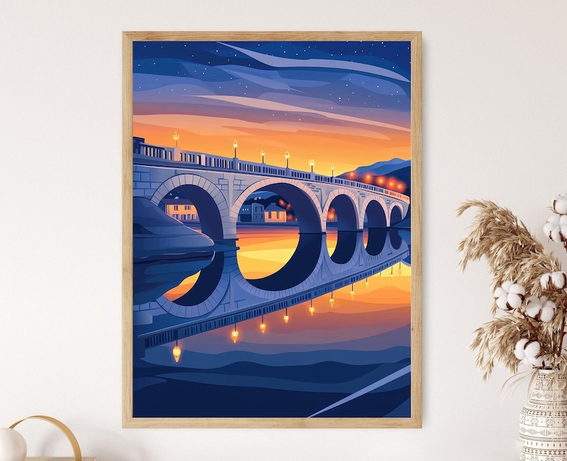 Skopje Stone Bridge Art Print, Macedonia, Vardar River, Historic ...