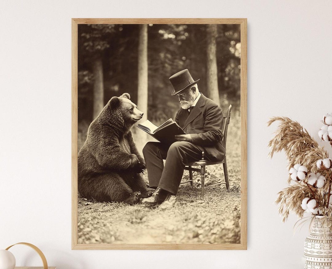 Teddy Roosevelt Reading to A Bear, Funny American President, Classroom ...