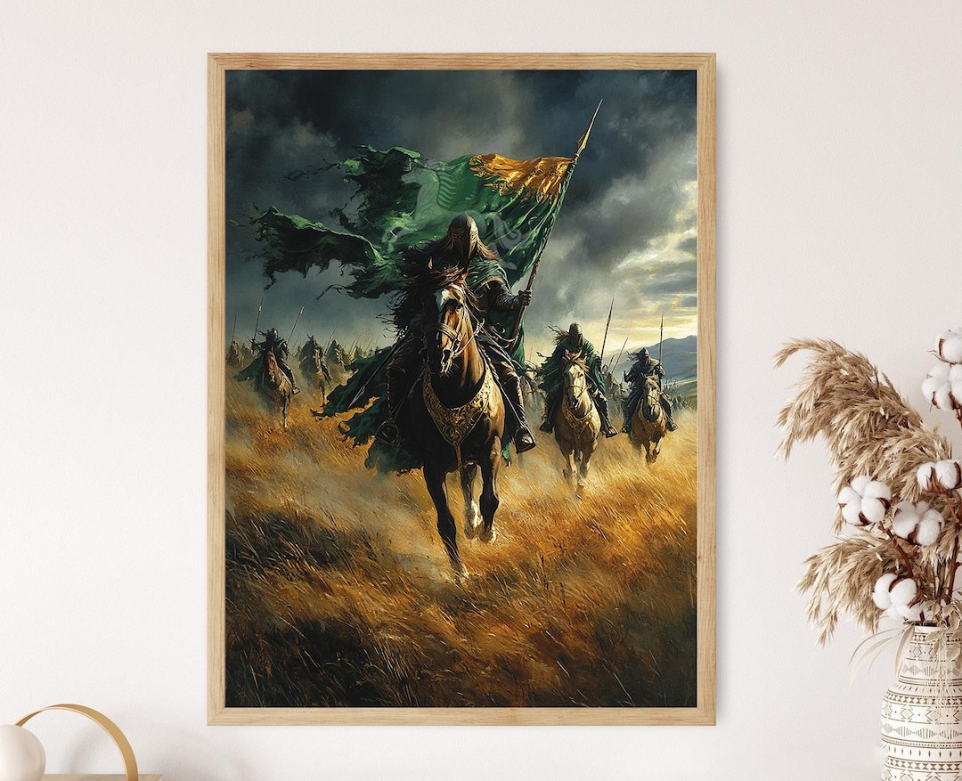 Riders of Rohan Carrying Flag, Horse-lords of Middle-earth, Epic ...