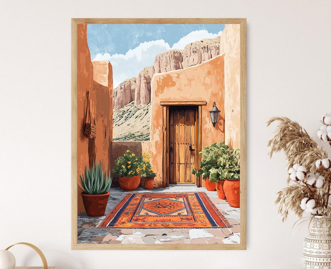 Bamiyan Rooftop Patio Art Print, Flat Vector Illustration, Afghan ...