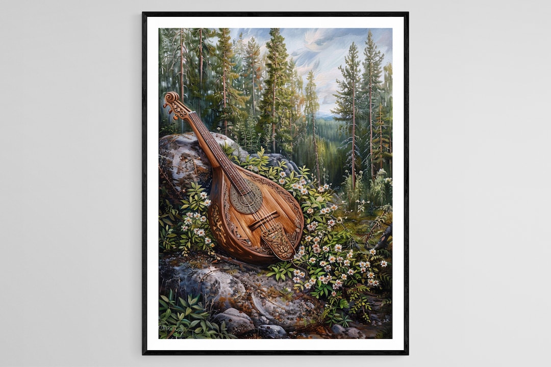 Traditional Finnish Kantele Painting, Folk Music Art Print - Etsy