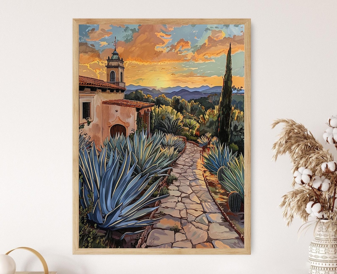 Mexican Hacienda Landscape Art Print: Authentic Home Decor - Etsy