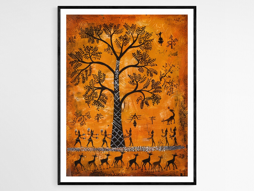 Authentic Warli Painting Print Handcrafted Folk Artwork Cultural Home ...
